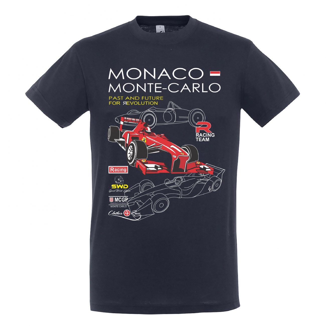 Men T-shirt Monaco Past & Future Navy - Monaco Addict