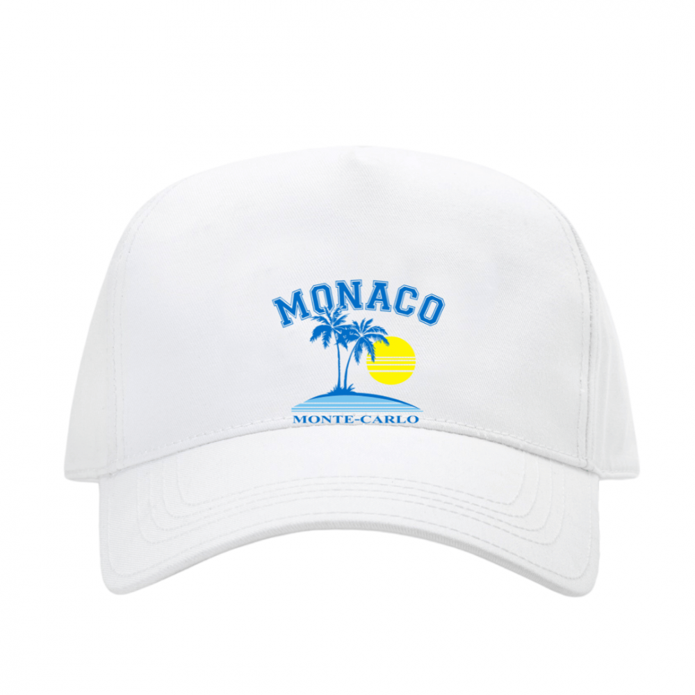 Kid Monaco Royal Palm Trees Cap White - Monaco Addict