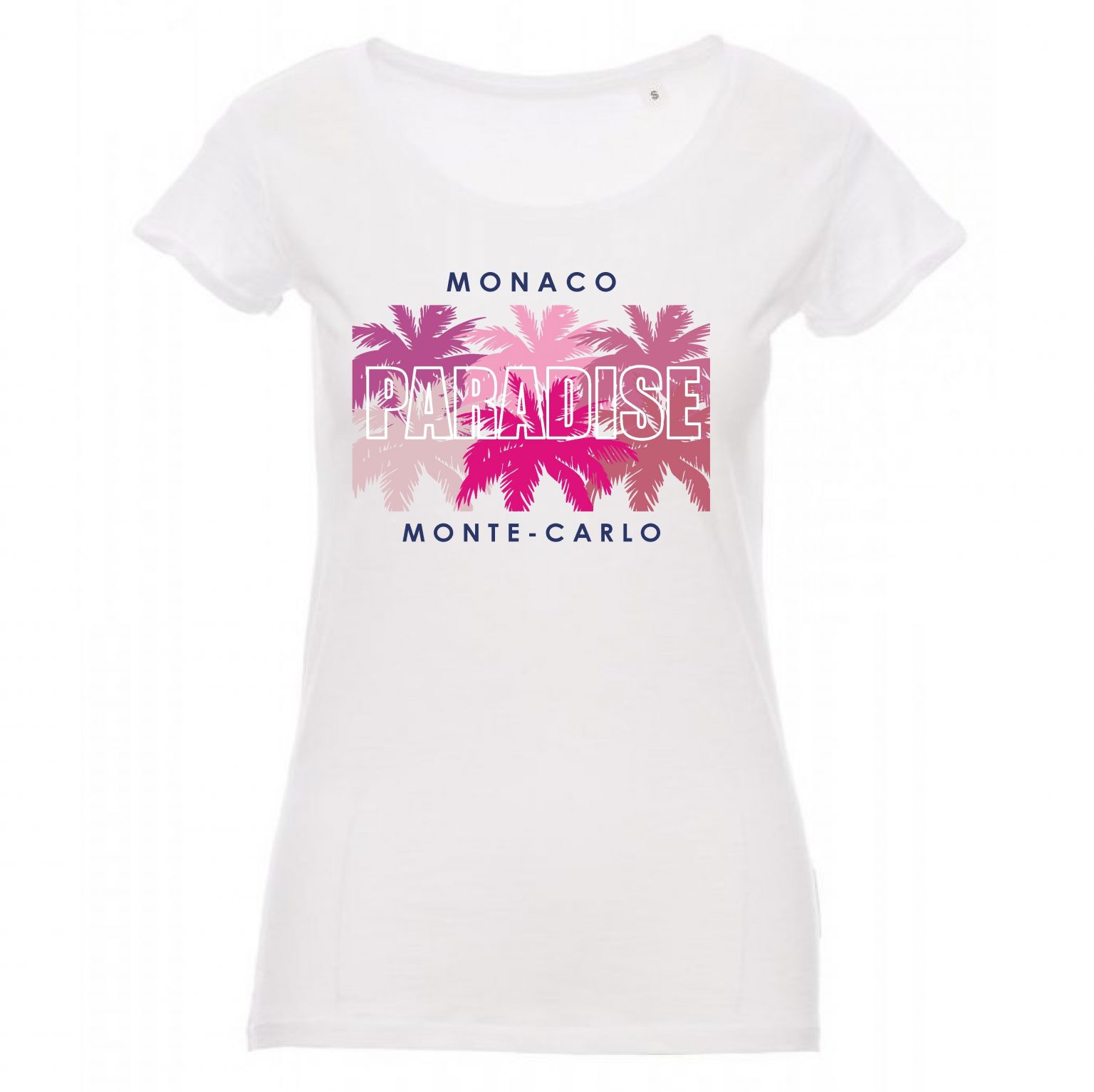 Women T-Shirt Monaco Pink Paradise White - Monaco Addict